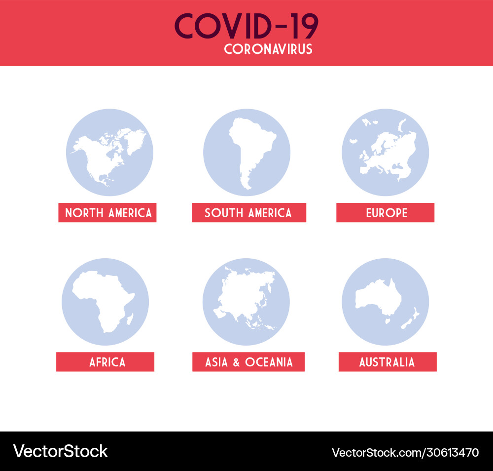 Infographic with continents from planet earth Vector Image