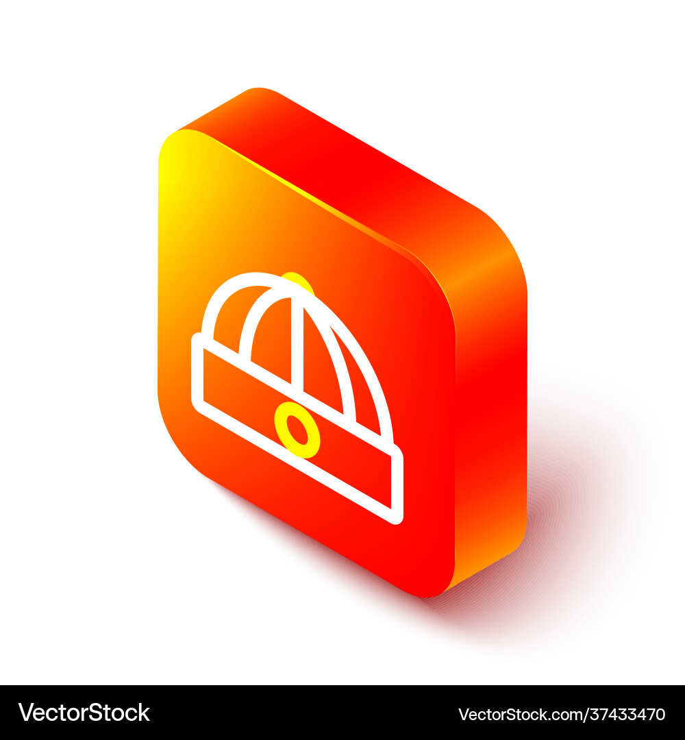 Isometric line chinese hat icon isolated on white Vector Image