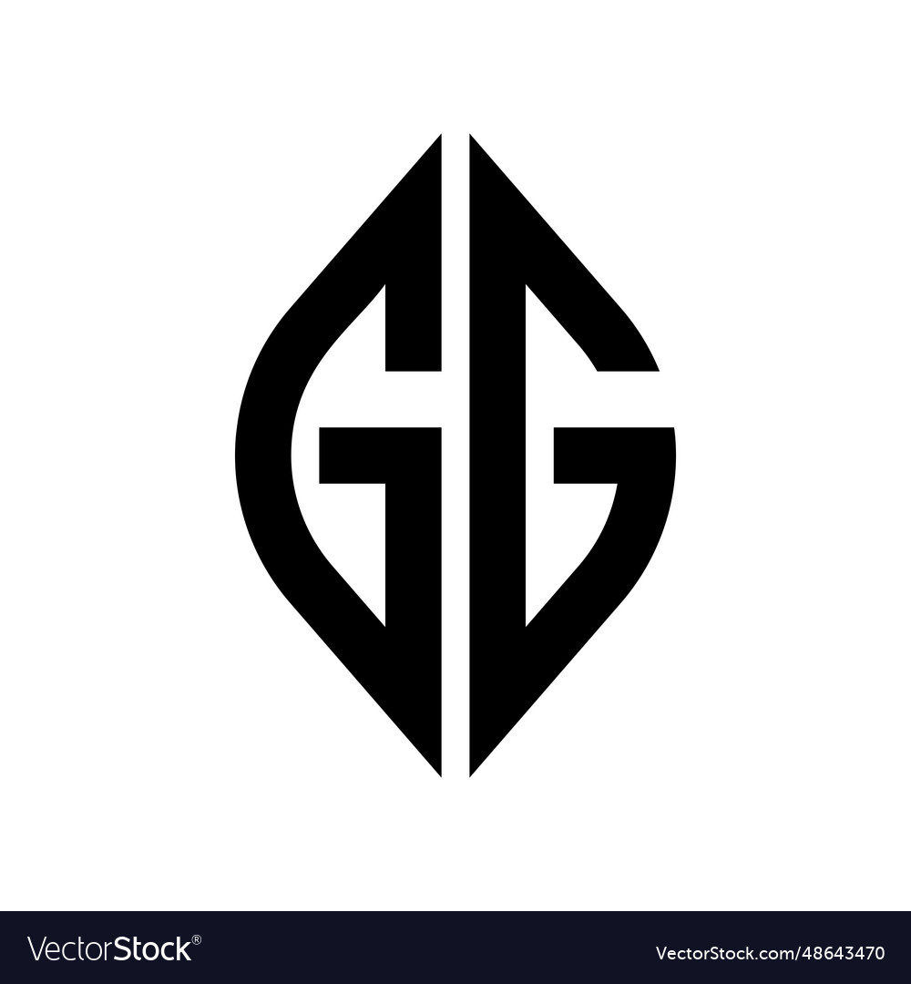 Logo g curve rhombus extended monogram 2 letters Vector Image