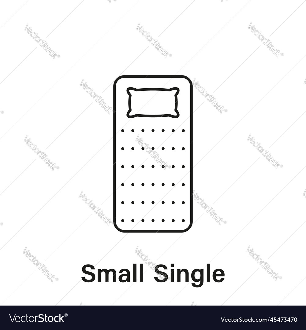 Mattress small single size line icon bed size Vector Image Mattress small single size line icon bed size Vector Image