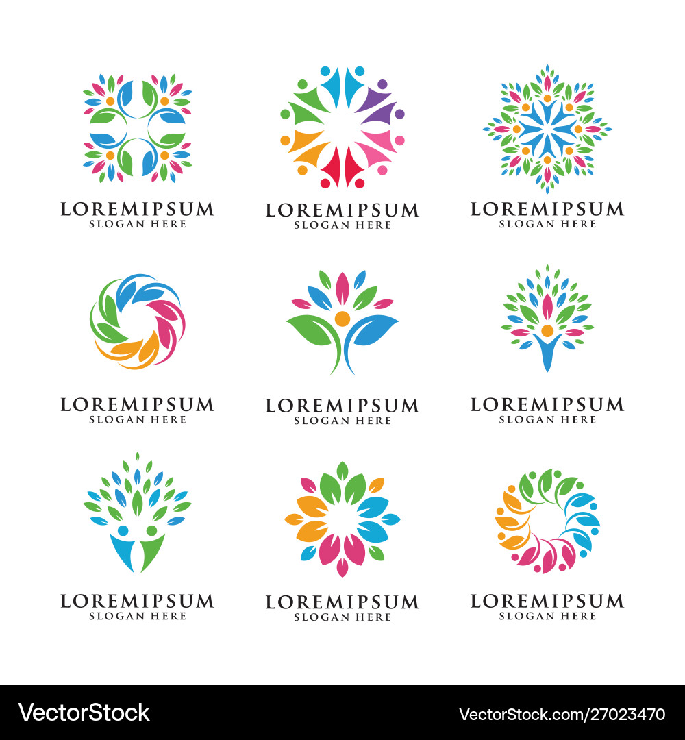 Nature logo icon colorful Royalty Free Vector Image