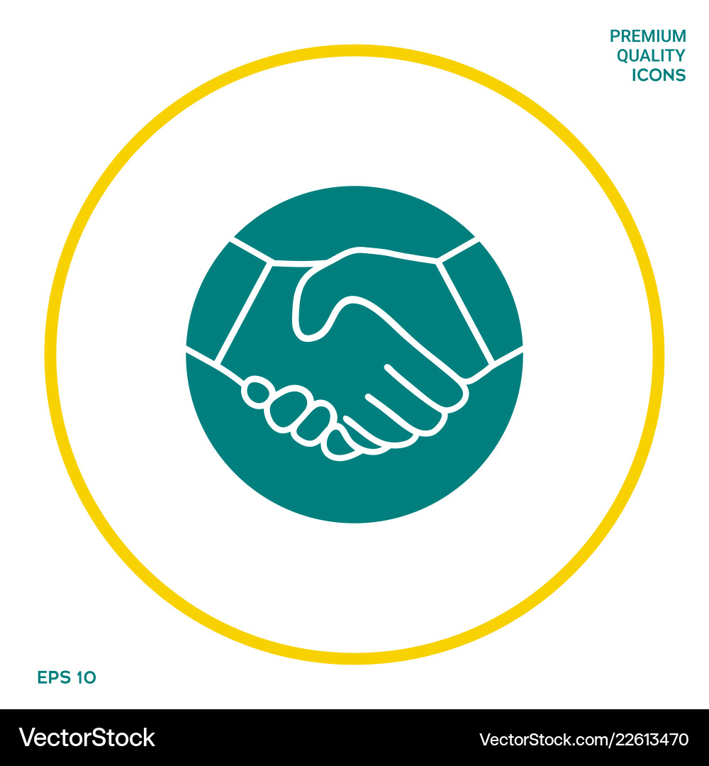Symbol of handshake in circle graphic elements Vector Image