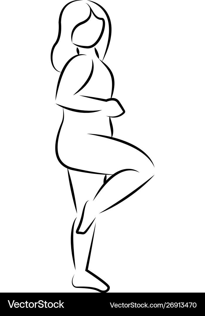 Women body drawing Royalty Free Vector Image - VectorStock