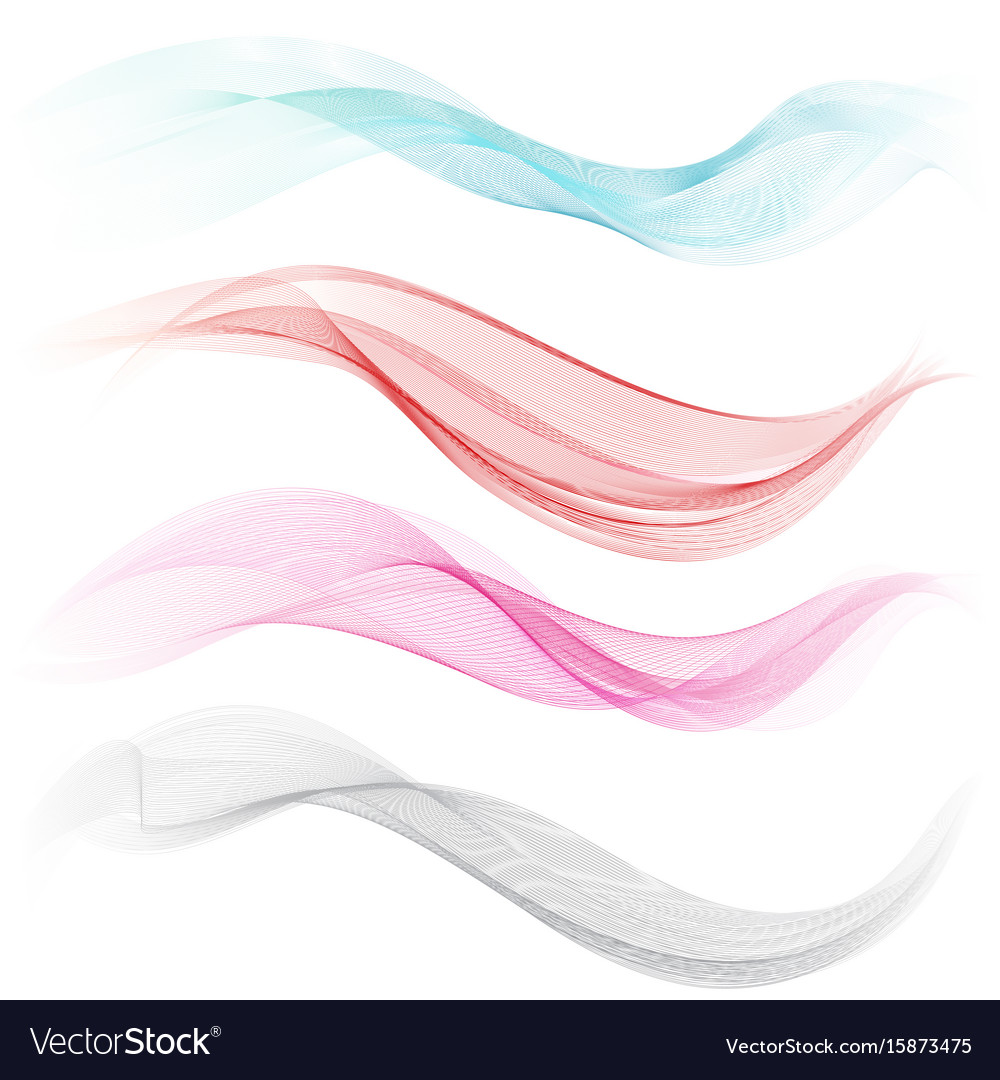 Abstract waves set of transparent wave Royalty Free Vector