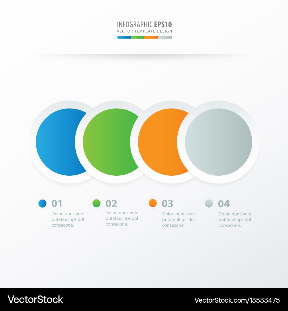 Circle overlap infographic blue green orange Vector Image