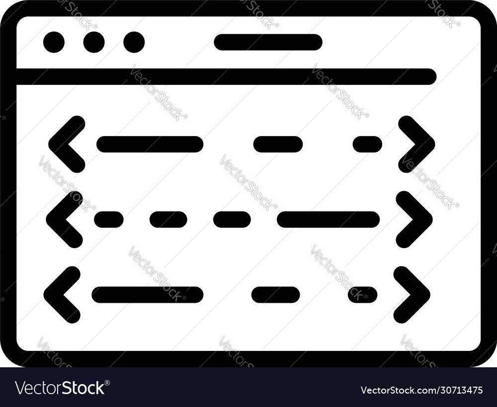 Coding application icon outline style Royalty Free Vector
