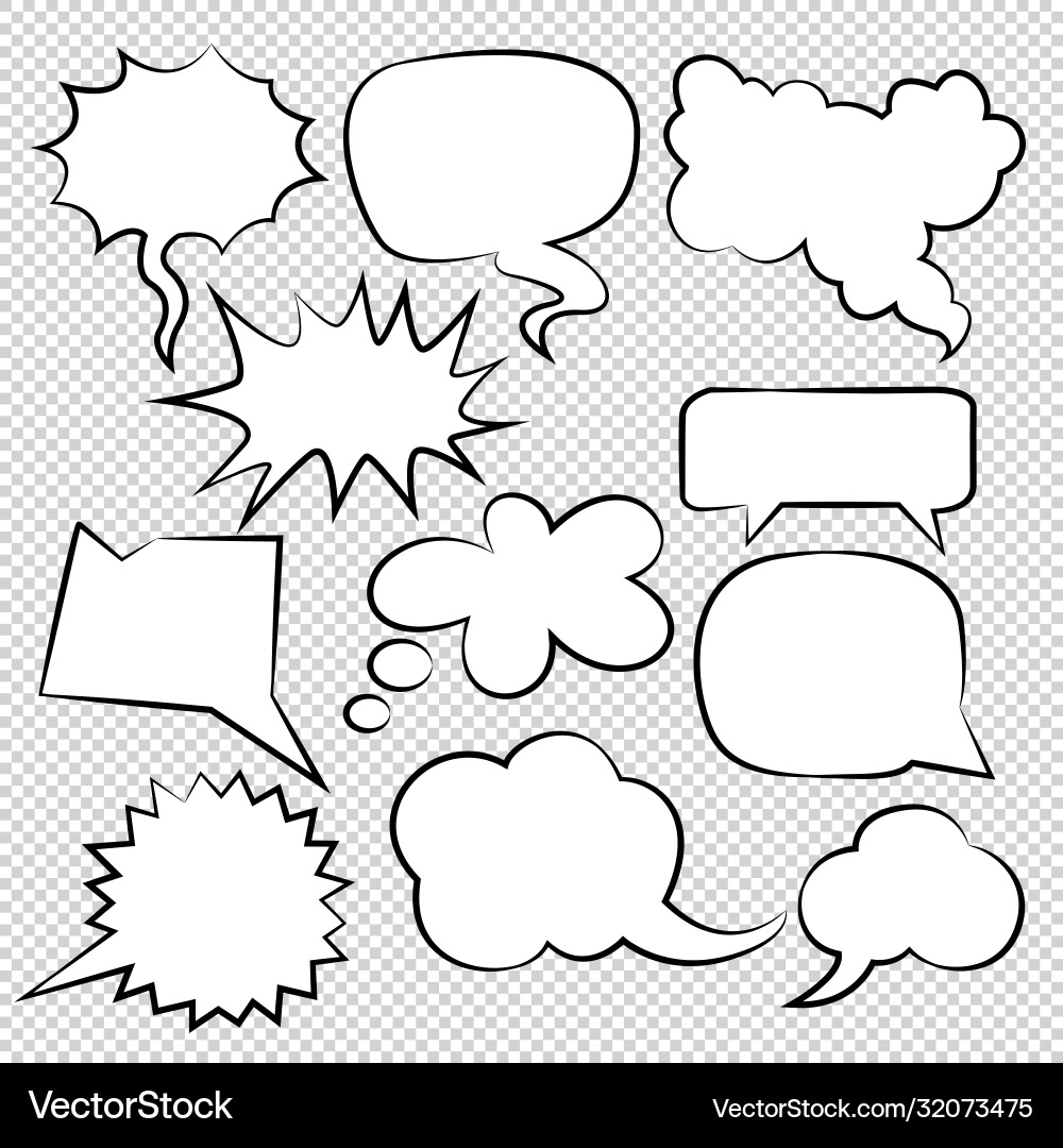 Comic bubble speech balloons cartoon 71 Royalty Free Vector