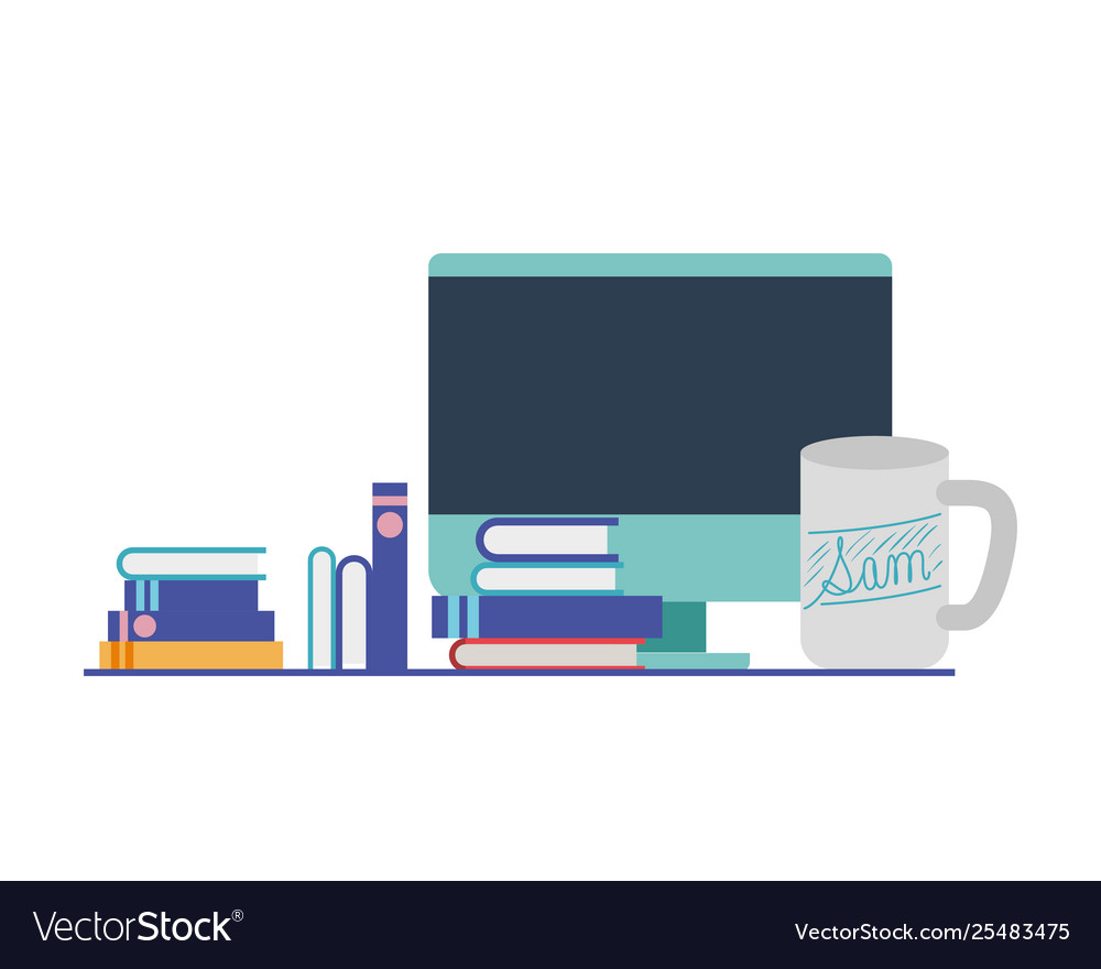 Computer screen with white background Royalty Free Vector