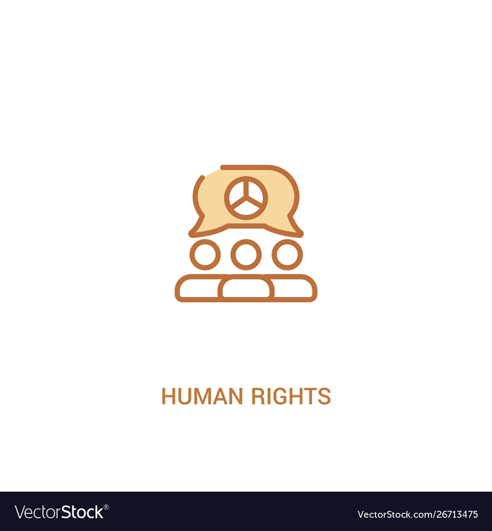 Human Rights Concept 2 Colored Icon Simple Line Vector Image