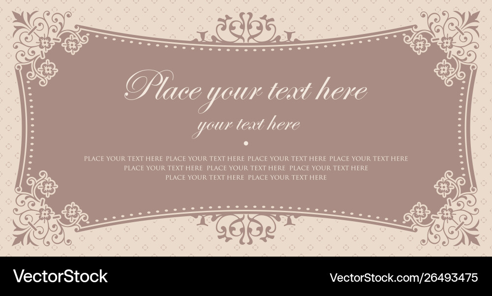 Invitation card template in vintage style Vector Image