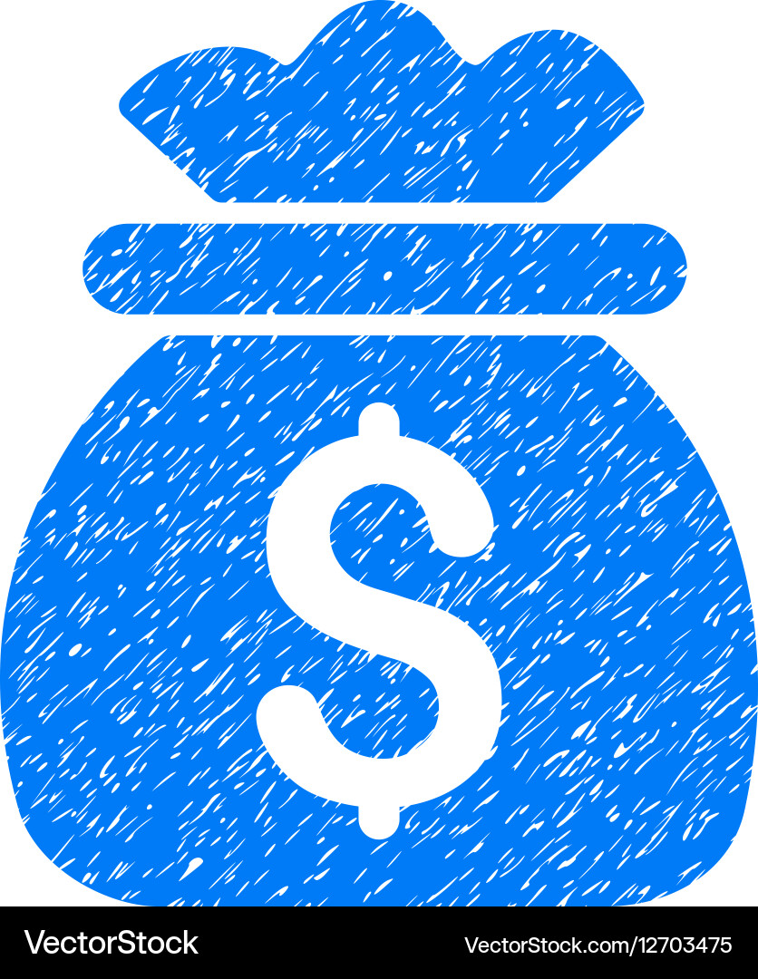 Money bag grainy texture icon Royalty Free Vector Image