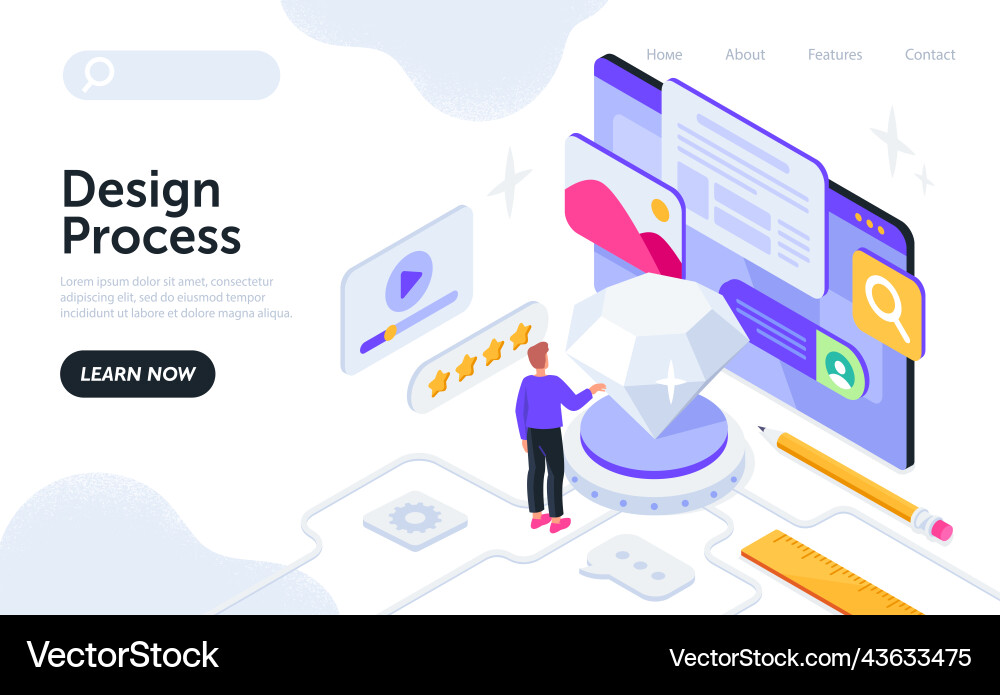 Scene for creation of quality design Royalty Free Vector