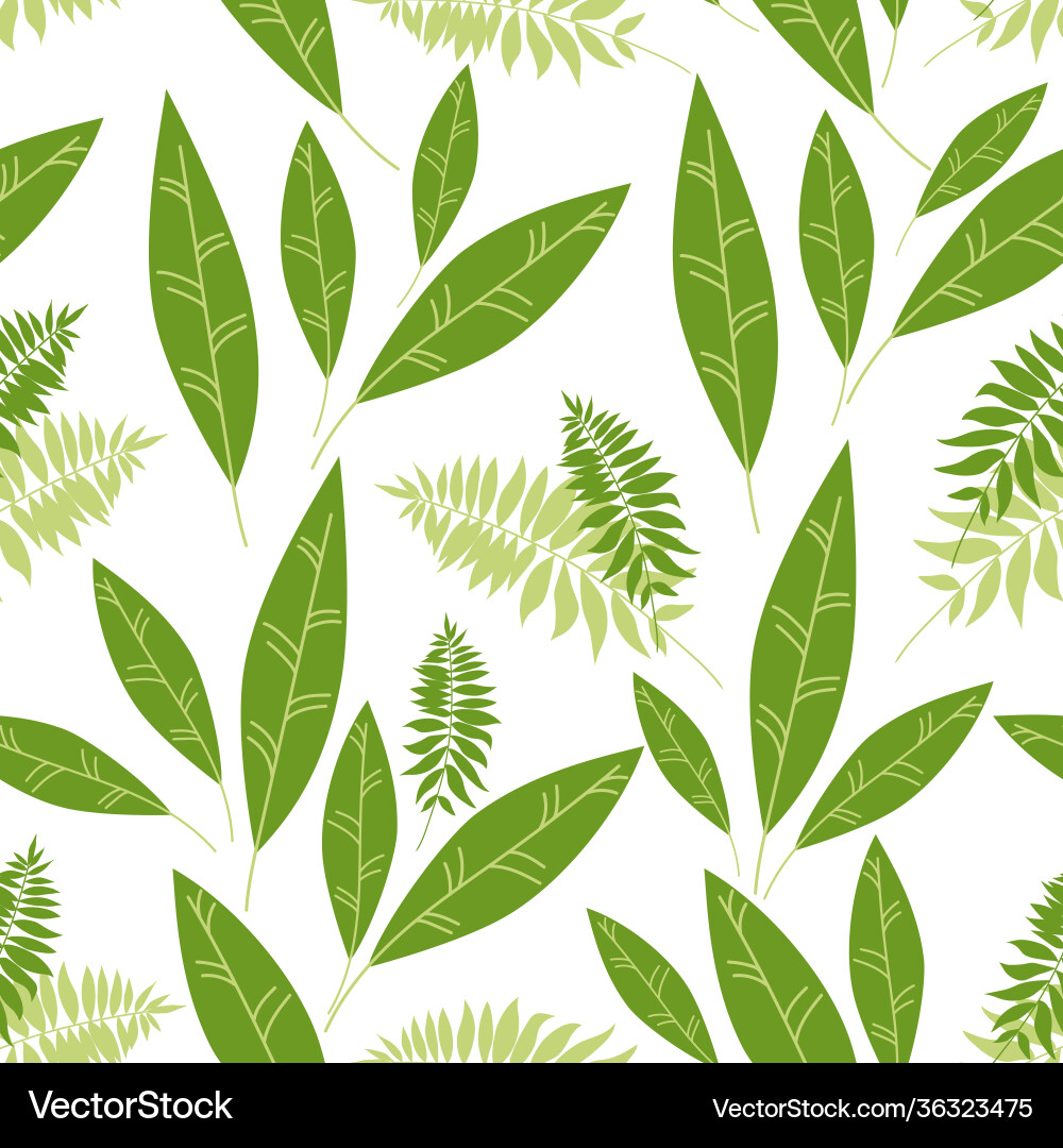 Seamless pattern with tropical leaves hawaiian Vector Image