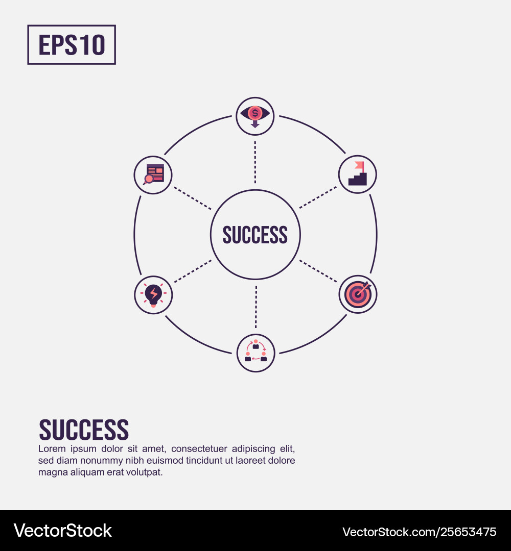 Success concept for presentation promotion social Vector Image