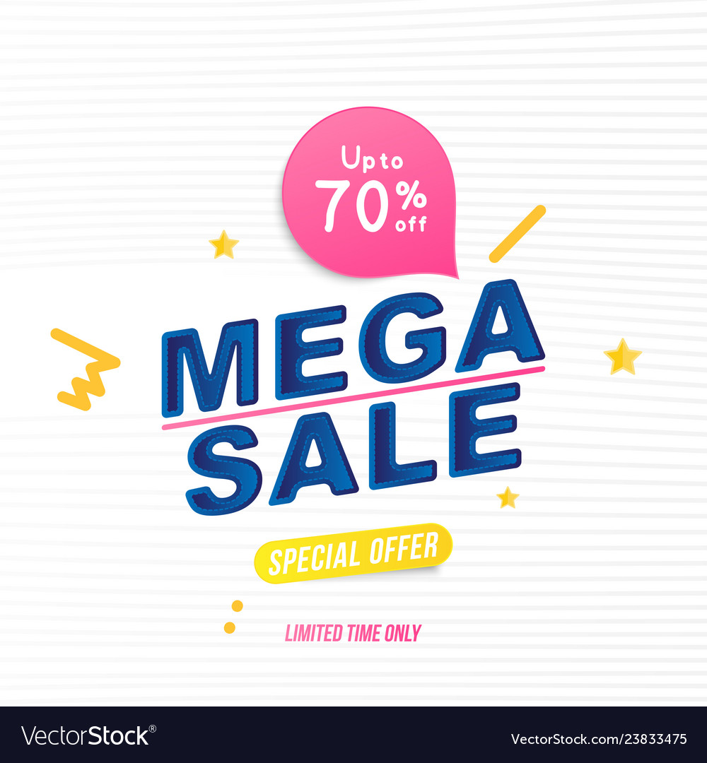 Super Sale 70 Off Discount Banner Template Vector Image