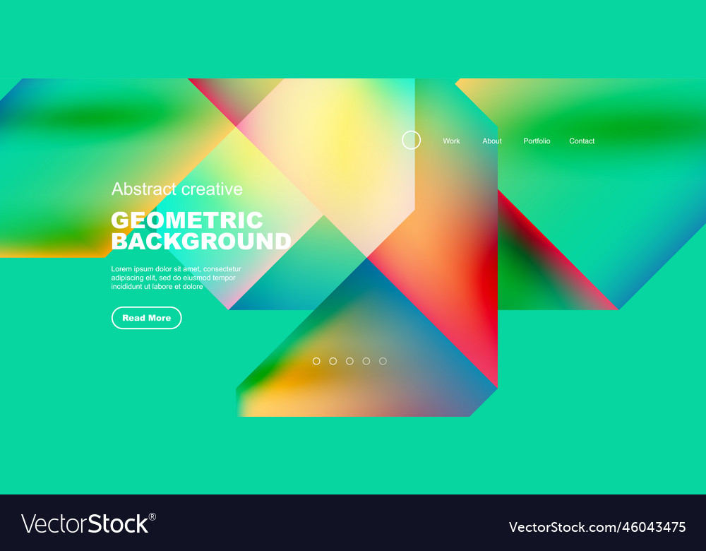 Triangles with fluid gradients abstract landing Vector Image