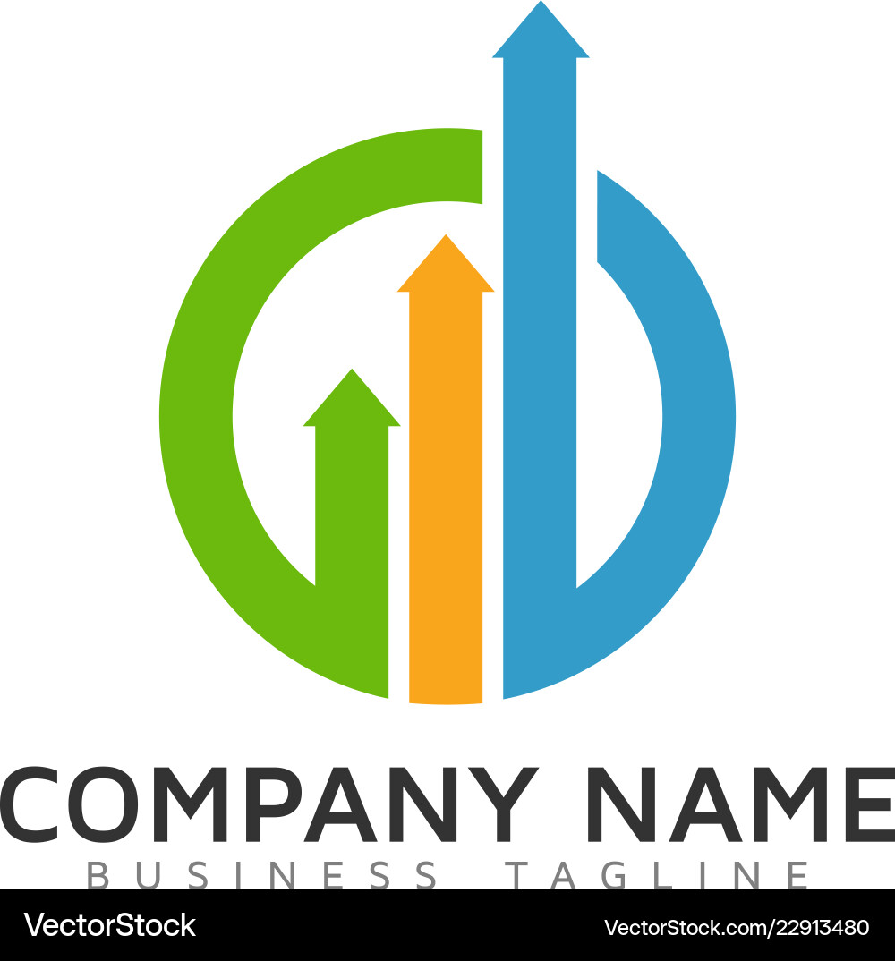 Arrow report logo icon design Royalty Free Vector Image