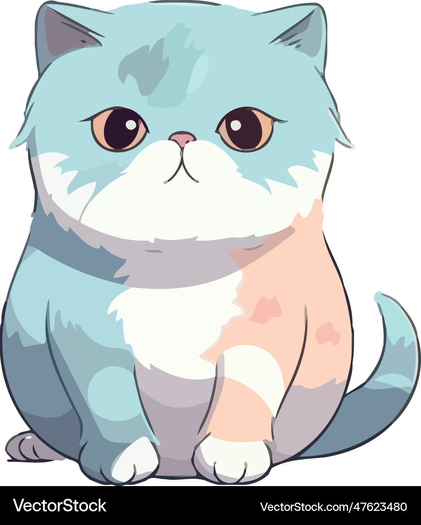 Cute fluffy kitten sitting design Royalty Free Vector Image