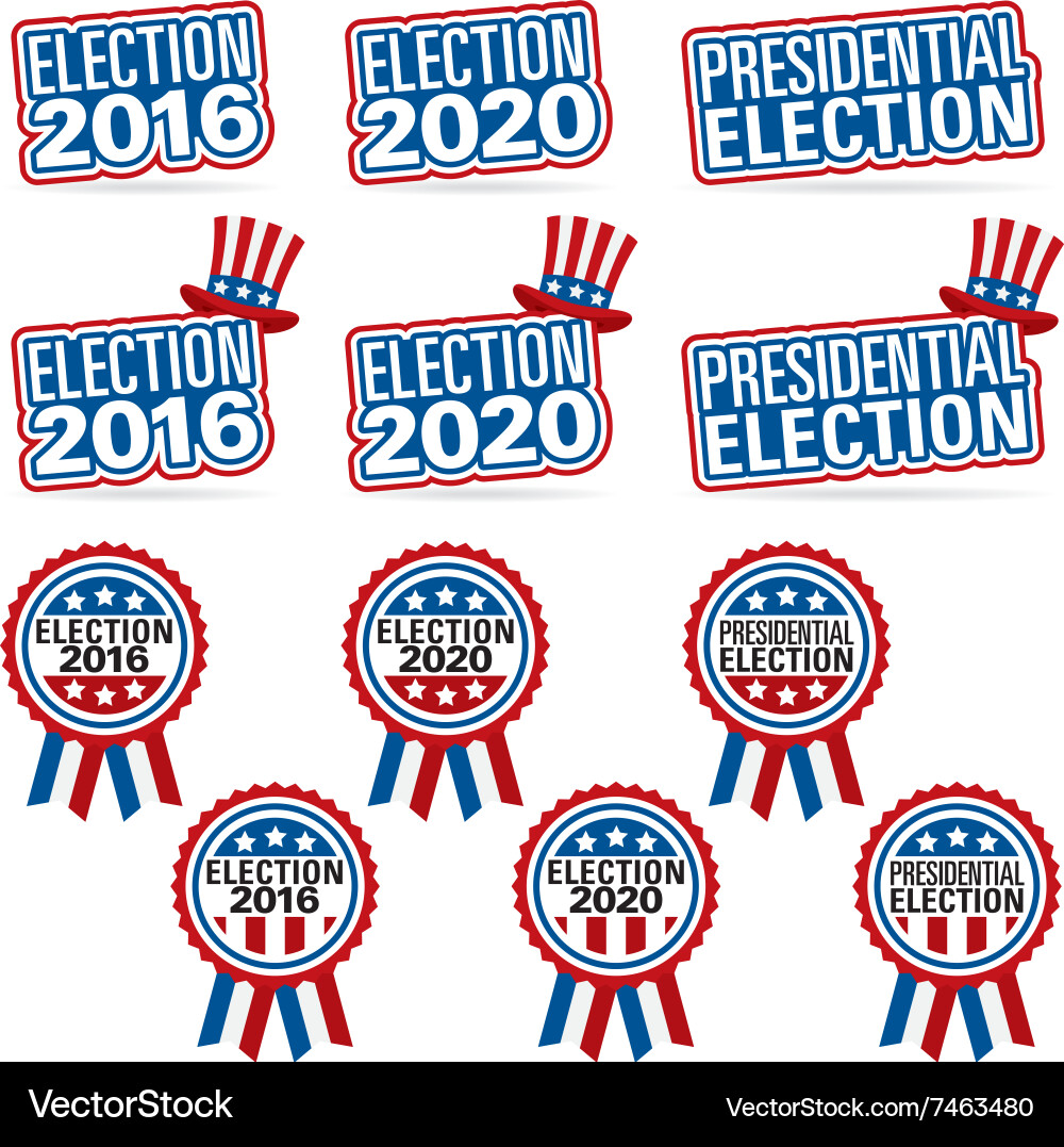 Election titles and badges Royalty Free Vector Image