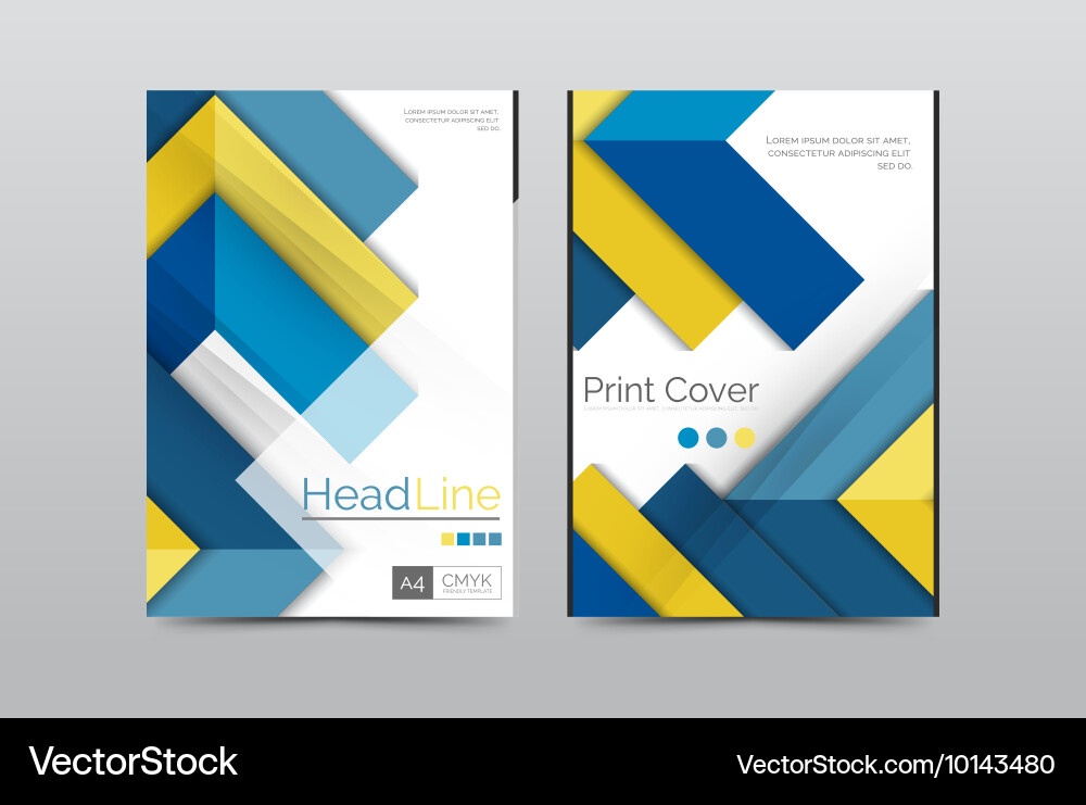 Geometric brochure front page Royalty Free Vector Image