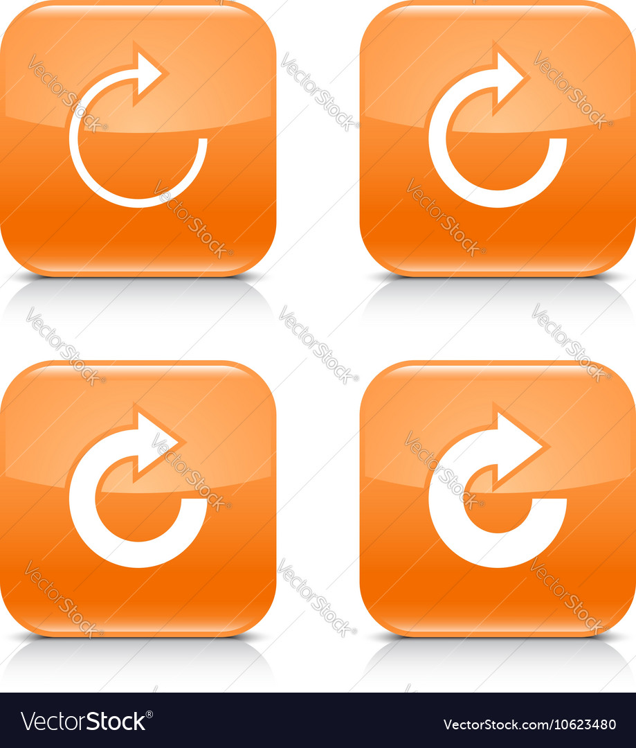Orange icon refresh reload rotation repeat sign Vector Image