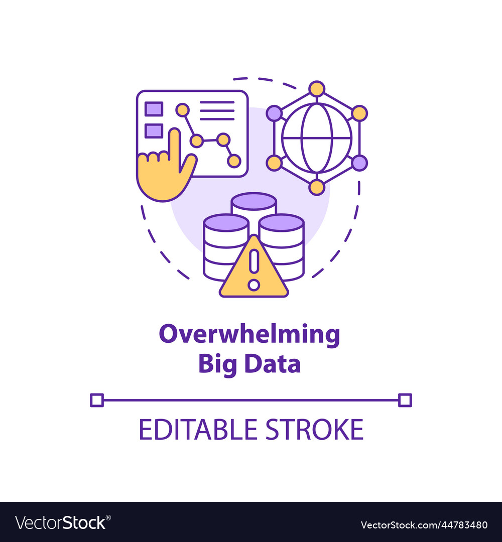 Overwhelming big data concept icon Royalty Free Vector Image Overwhelming big data concept icon Royalty Free Vector Image