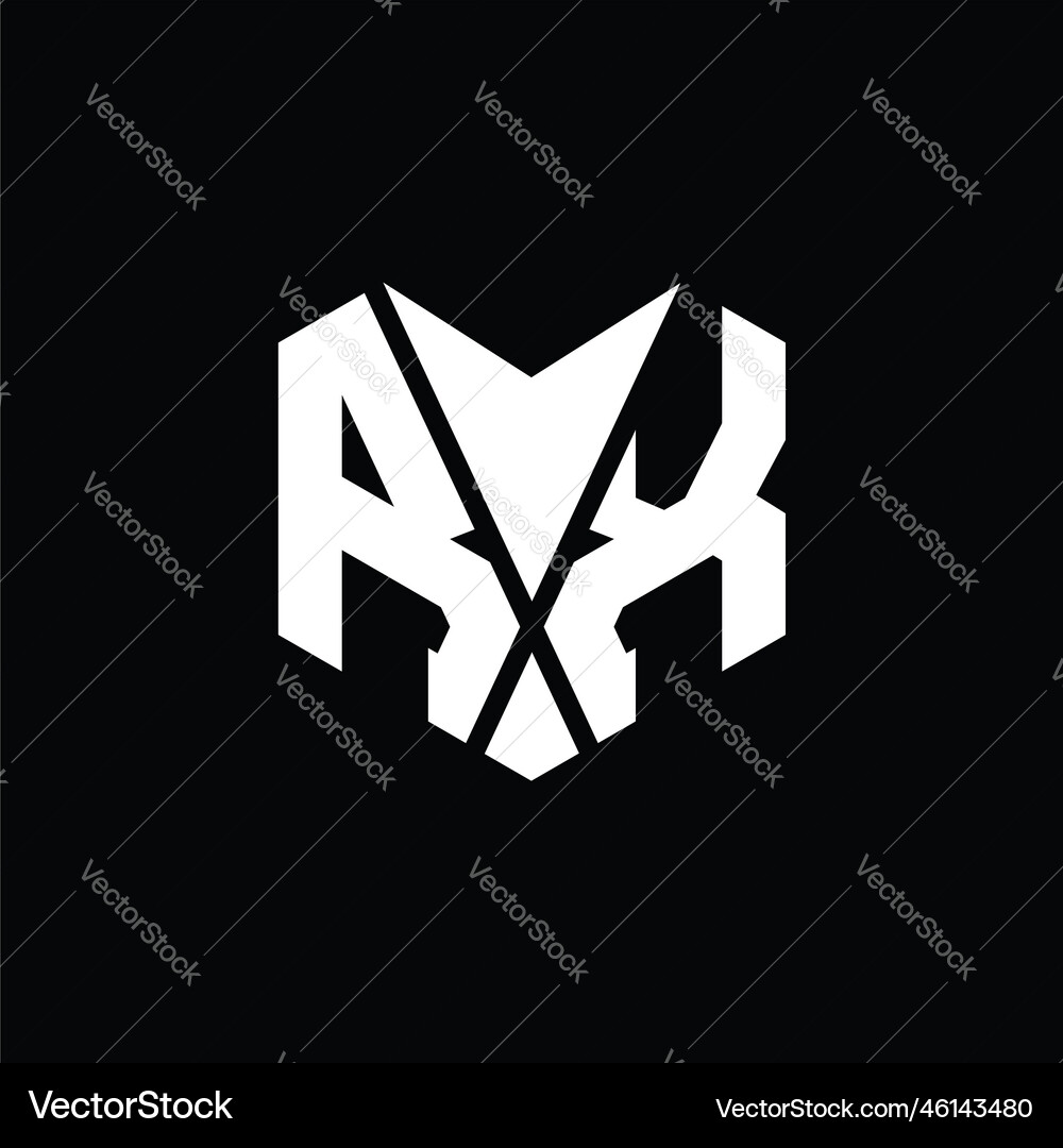 Rx logo monogram abstract hexagon images design Vector Image