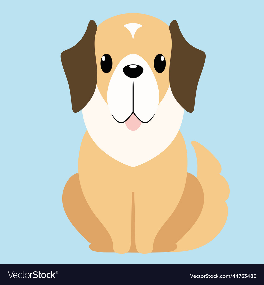 Saint bernard dog in flat Royalty Free Vector Image