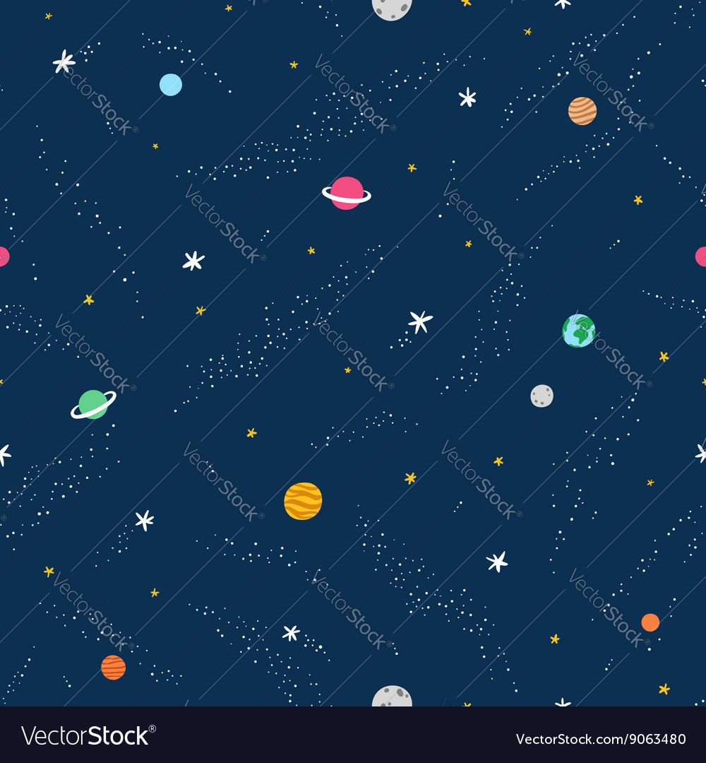Space pattern Royalty Free Vector Image - VectorStock
