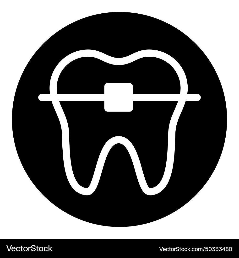 Tooth brace flat icon isolated on white background