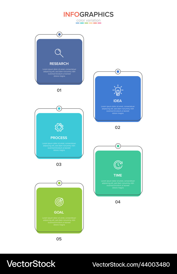 Vertical infographic design with icons and 5 Vector Image