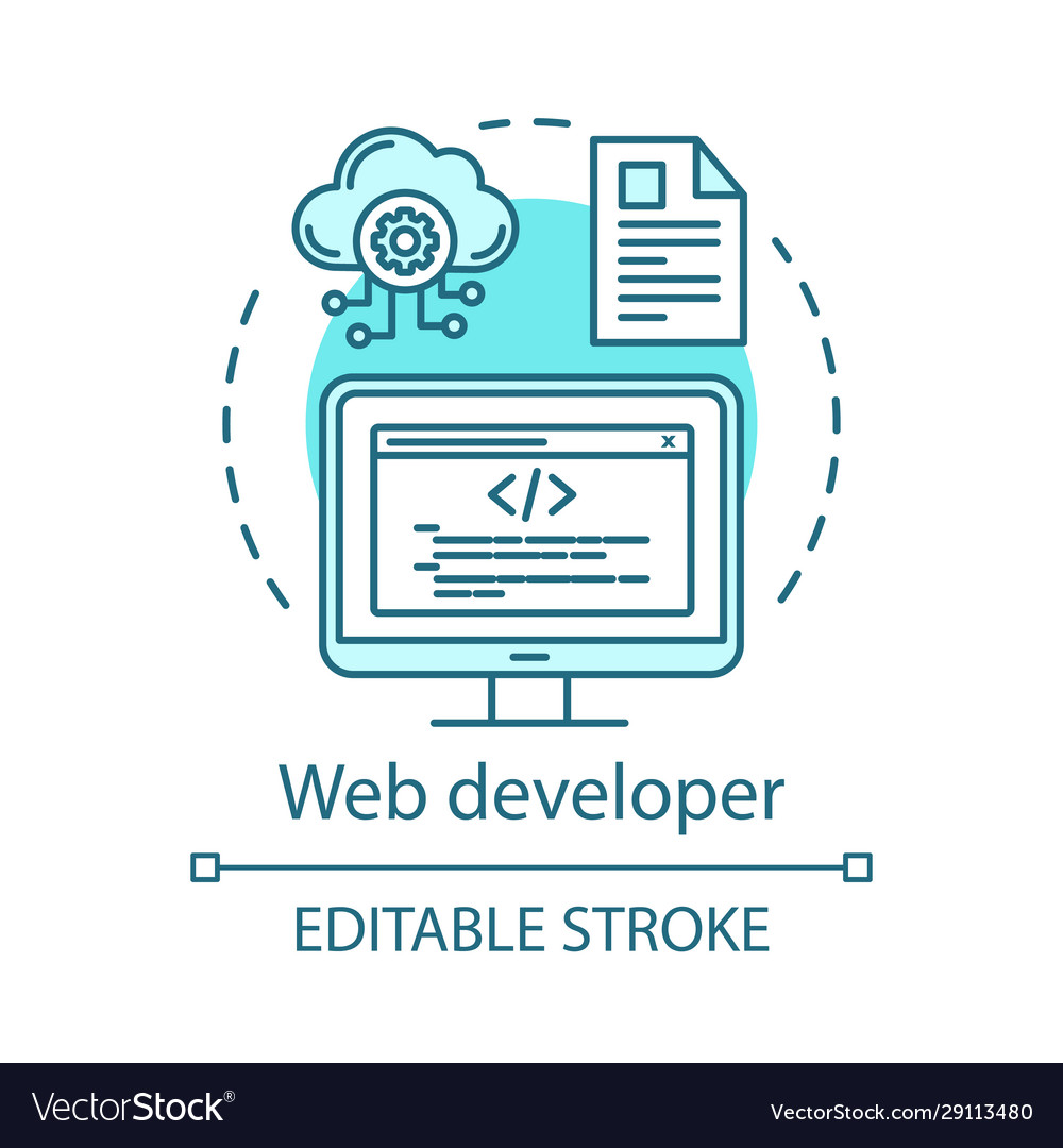Web developer concept icon Royalty Free Vector Image