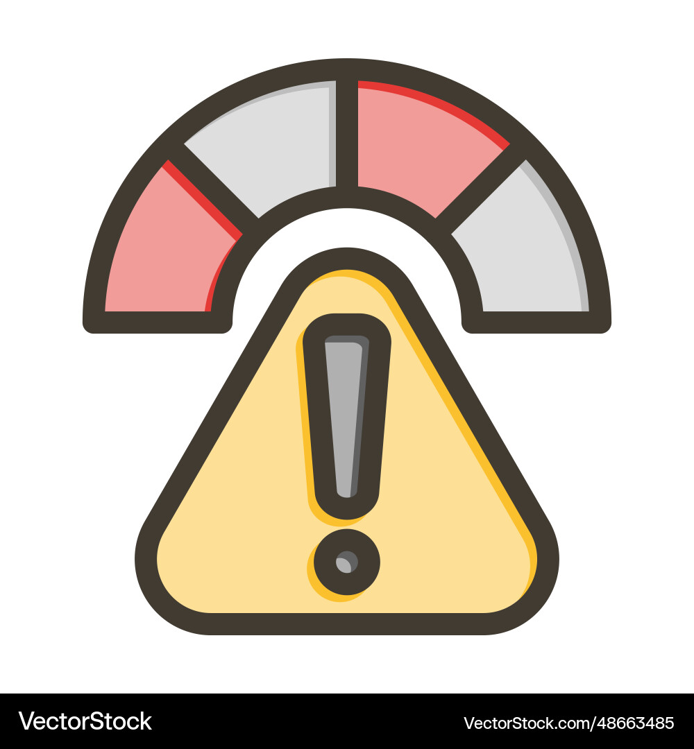 Acceptable risk thick line filled colors icon Vector Image
