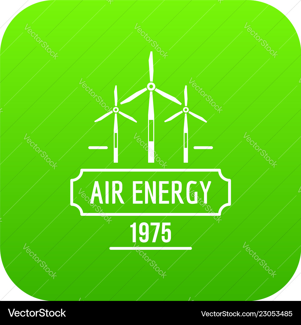 Air energy icon green Royalty Free Vector Image