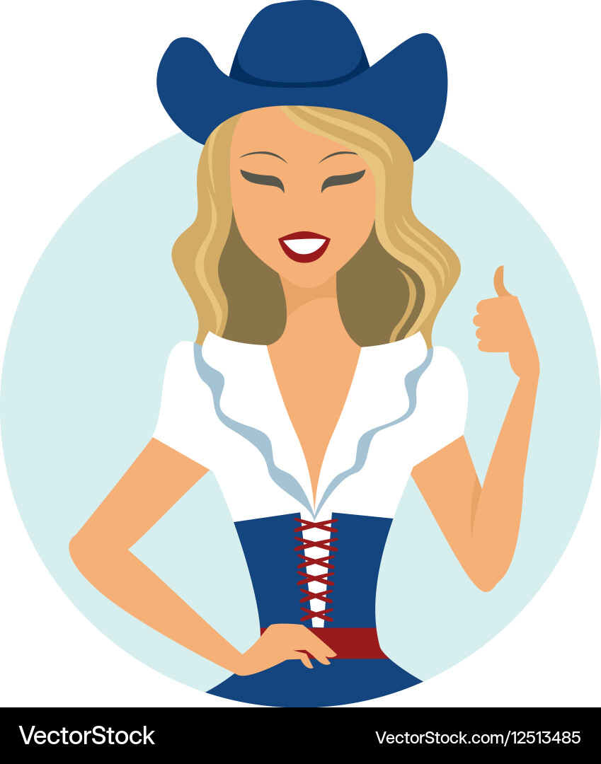 American girl Royalty Free Vector Image - VectorStock
