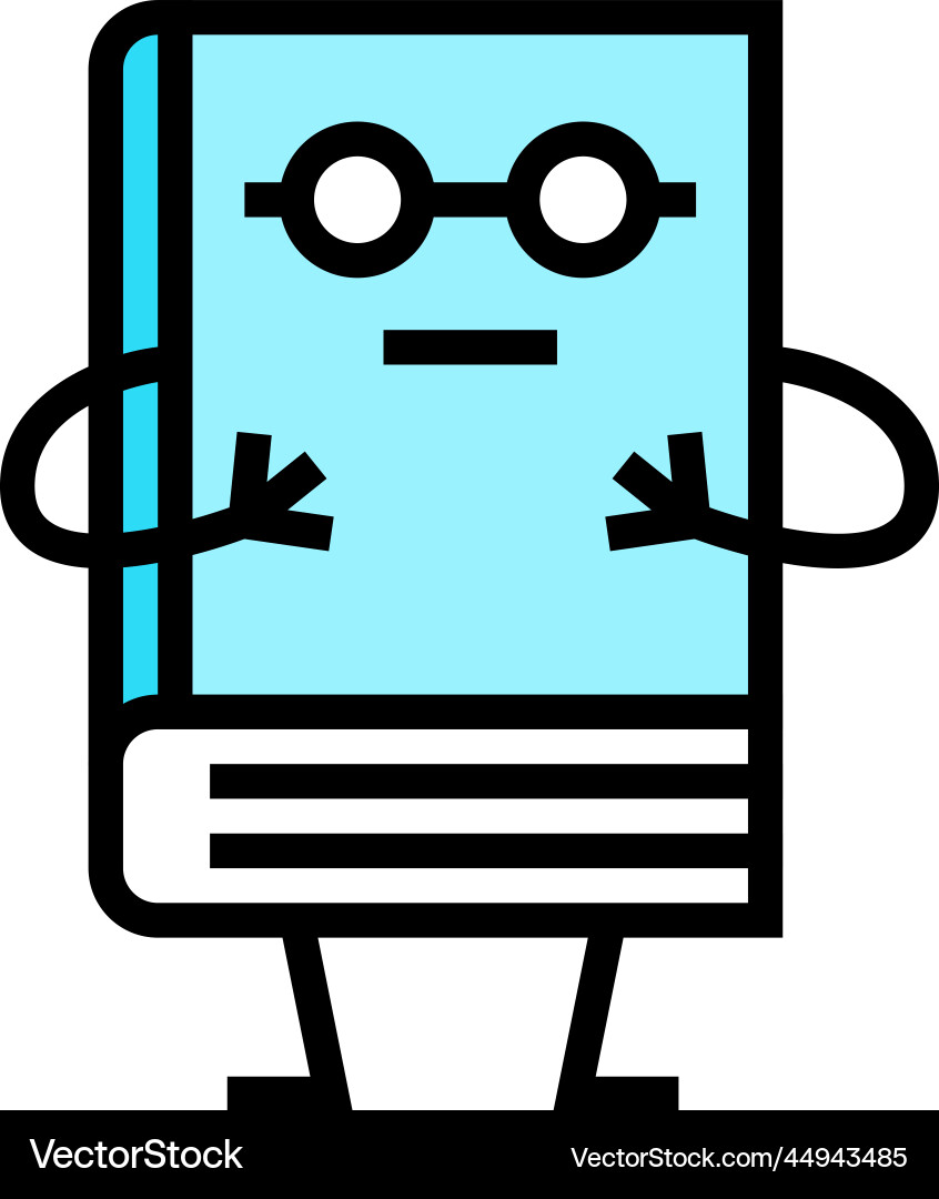 Book stationery character color icon Royalty Free Vector