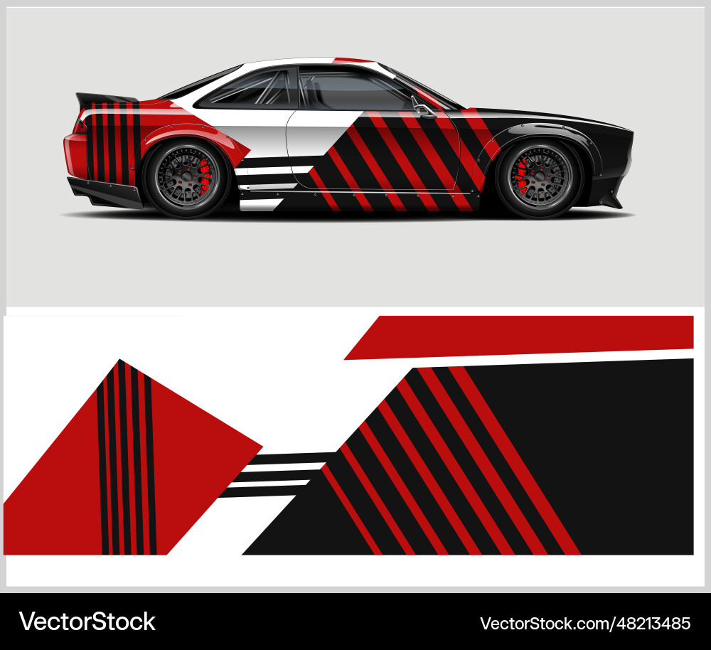 Car decal design with car wrap design Royalty Free Vector