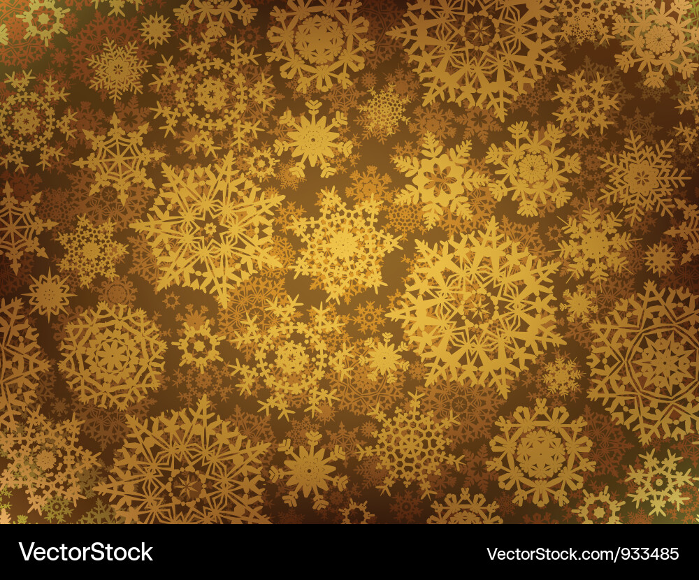 Christmas golden snowflakes background Royalty Free Vector