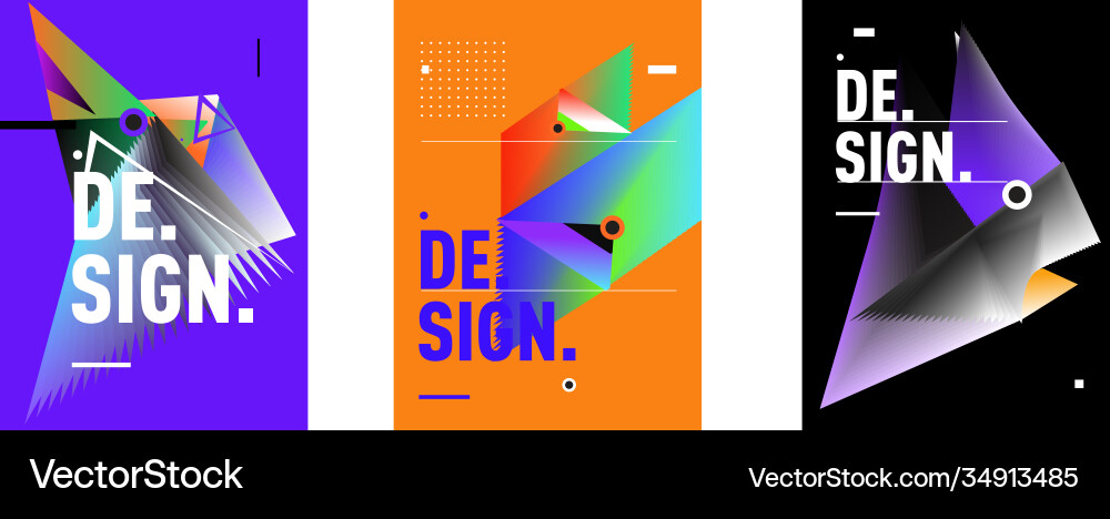 Colorful trendy abstract design template Vector Image