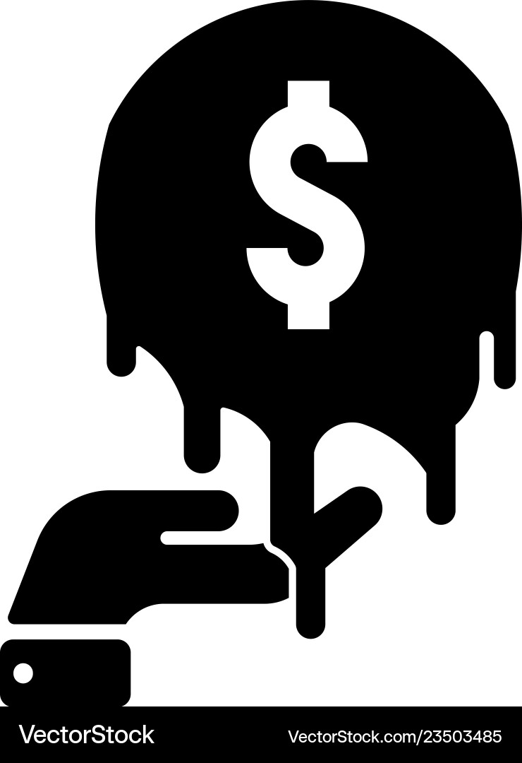 Dollar inflation icon Royalty Free Vector Image
