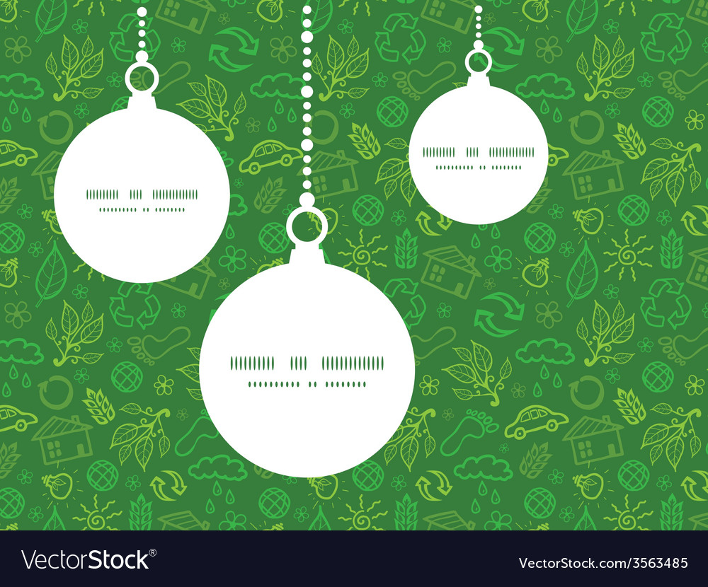Ecology symbols christmas ornaments silhouettes Vector Image