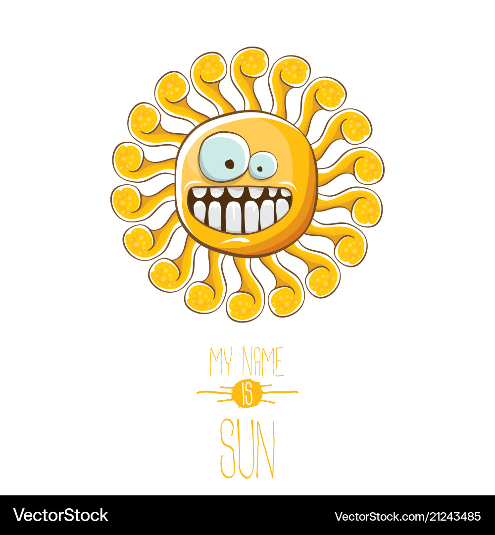 Funky cartoon style summer sun character Vector Image