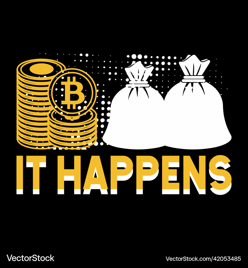Funny bitcoin crypto blockchain t-shirt design Vector Image