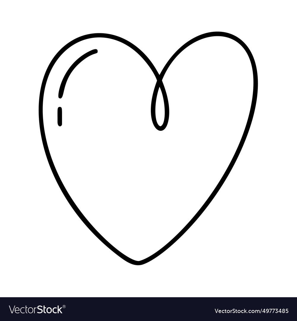 Hand drawn love heart logo line Royalty Free Vector Image