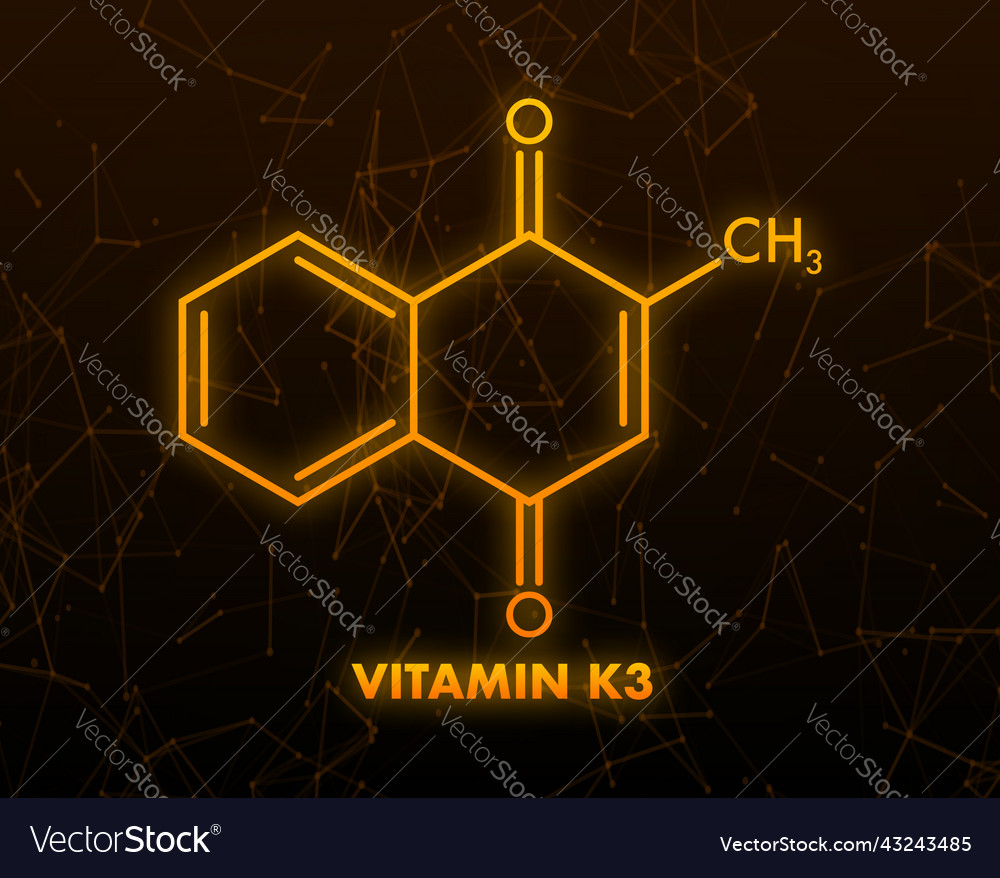 Molecule tocopherol vitamin k3 icon for medical Vector Image