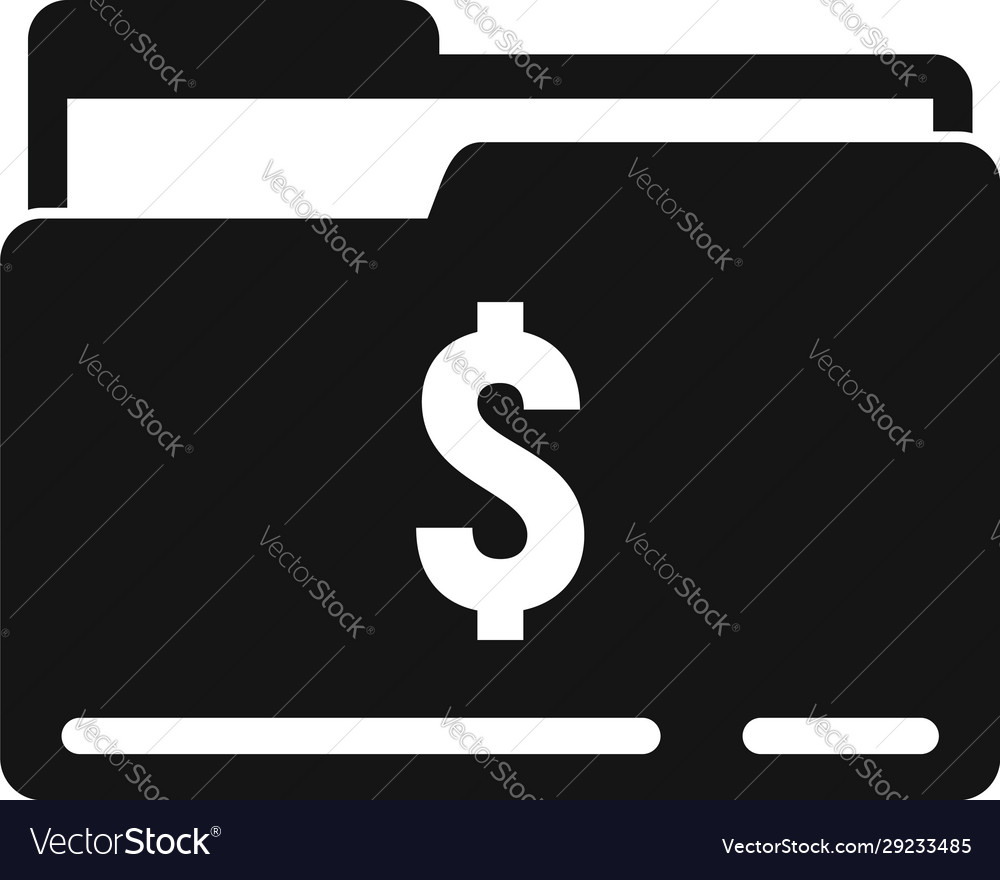 Money folder icon simple style Royalty Free Vector Image
