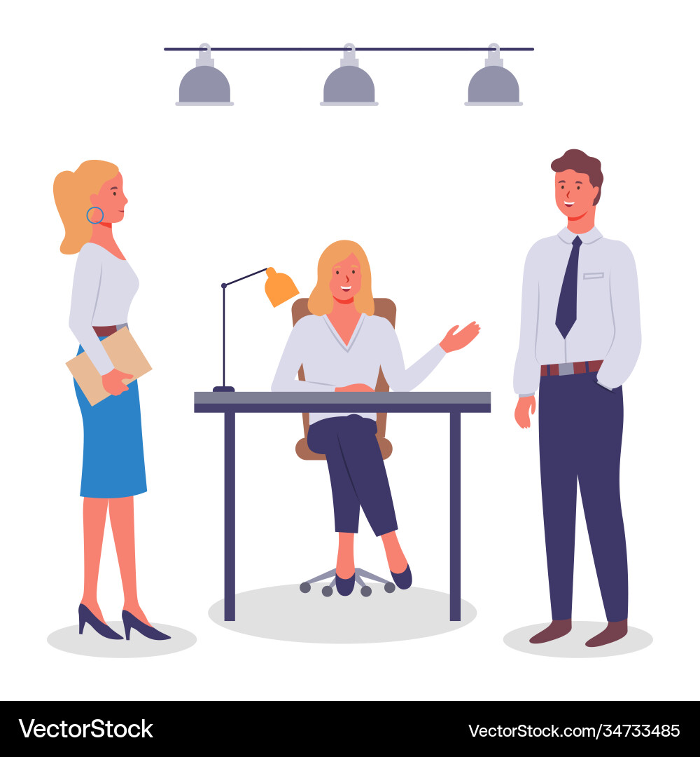 Office staff employees different levels Royalty Free Vector