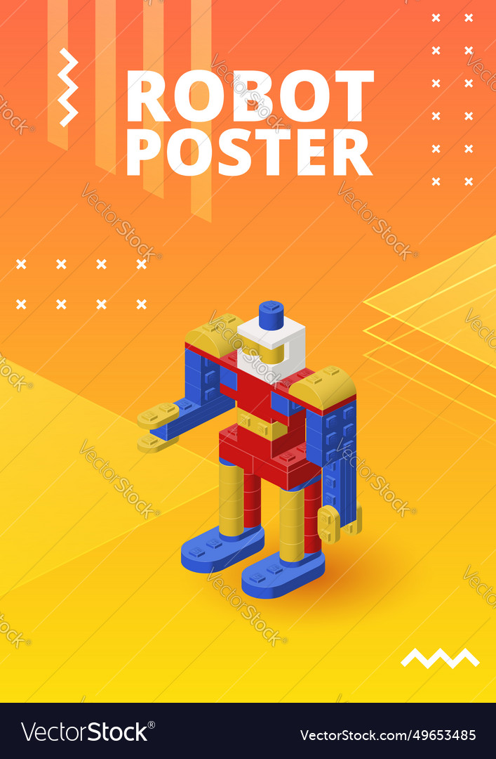 Robot poster for print and design Royalty Free Vector Image