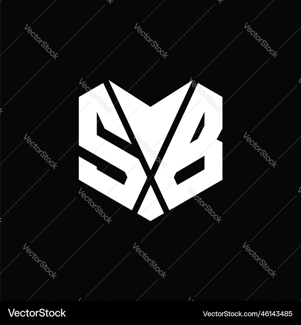 Sb logo monogram abstract hexagon images design Vector Image