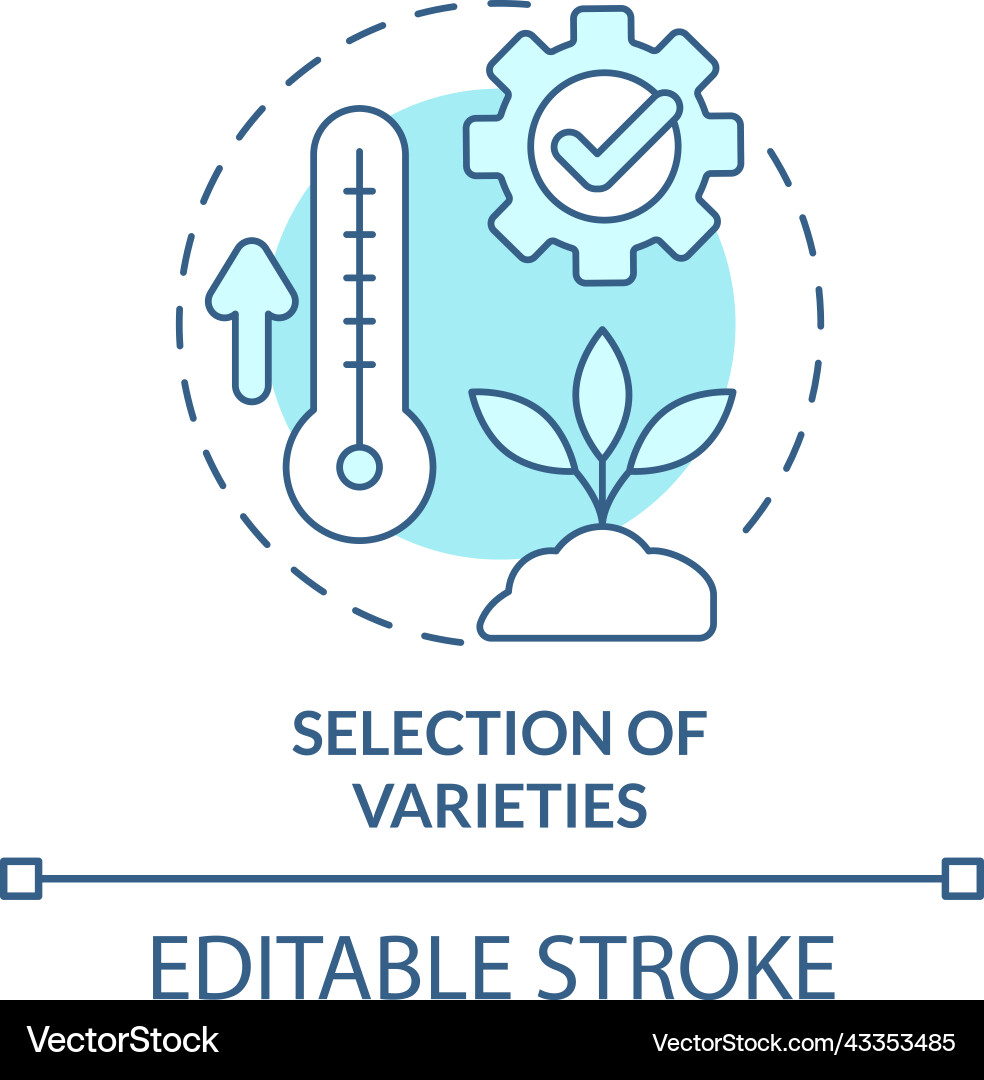 Selection of varieties turquoise concept icon Vector Image